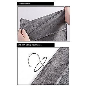 TuuTyss Dual-Sided Hanging Mesh Pockets Closet Organizer for Underwear,Bra,Socks,Accessories with Hanger,10 Large Pockets-Grey