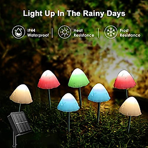 Mengji Life Solar Garden Lights, Garden Decor Solar Mushroom Lights Outdoor Waterproof - 20 Pack 8Modes