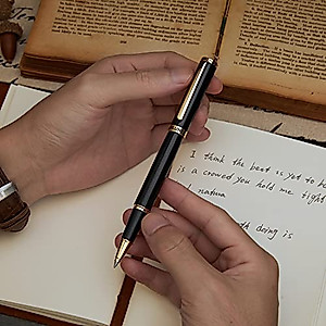 BEILUNER Luxury Rollerball Pen,24K Gold Trim,Noble and Elegant Designs,Schneider Ink Refill, Best Roller Ball Pen Gift Set for Men & Women, Professional, Executive Office, Nice Pens