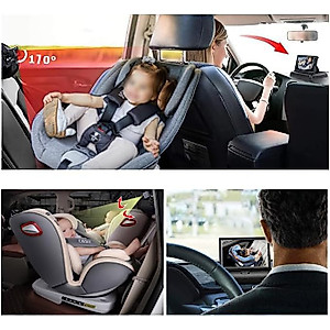 5 Inches AllRuby Baby Car Camera Monitor,Baby car Mirror,Digital display,View Infant in Rear Facing Seat with Wide Clear View,Aimed at Baby-Easily to Observe The Baby's Every Move,Come with 2 mounts.