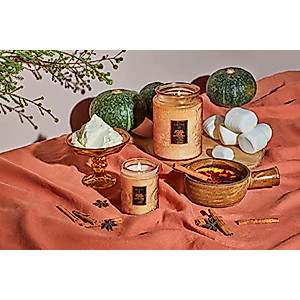 Voluspa Spiced Pumpkin Latte Candle | 18 Oz | Large Glass Jar with Glass Lid | All Natural Wicks and Coconut Wax for Clean Burning