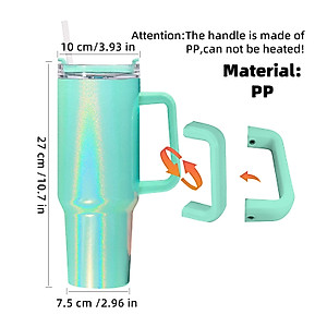 AGH 20 Pack 40 oz Sublimation Shimmer Green Pink Red Purple Tumbler with Stainless Steel Straw and Lid, Insulated Double Wall Vacuum Reusable Cups with Handle