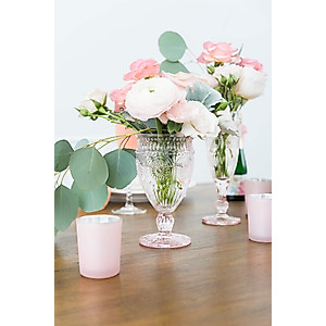 Weddingstar Vintage Inspired Pressed Glass Goblet, Blush Pink, 10 fluid ounces