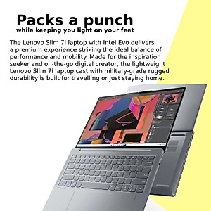 2023 Newest Lenovo Slim 7i Laptop, 14" 2.8K IPS Touchscreen, Intel Core i7-1260P (12 cores), 16GB DDR5 RAM, 1TB SSD, Intel Iris Xe Graphics, Wi-Fi 6E, Windows 11 Home