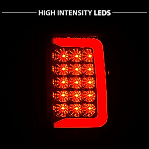 AmeriLite For 1993-1997 Ford Ranger C-Type Halogen, Led, Tube Replacement Pickup Truck Taillight Set - Passenger and Driver Side, Vehicle Light Assembly, Black