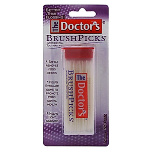 The Doctor's BrushPicks Interdental Toothpicks | Helps Fight Gingivitis | 120 Picks | Pack of 12