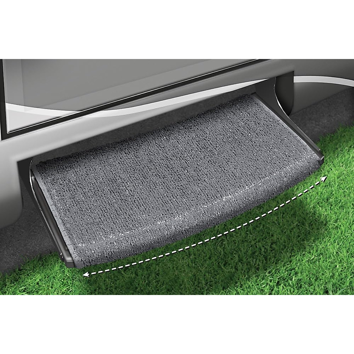 Prest-O-Fit (2-0206) Wraparound Stone Gray Step Rug