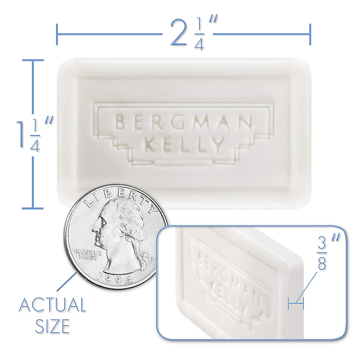 BERGMAN KELLY - Hotel Soap Bars - White Tea, 0.5 oz, 100 PK - Travel Size Luxury Bulk Amenities Bar Soap - Mini Individually Wrapped Rectangular Soap, Small Toiletries for Airbnb, Motel, Guest Bath