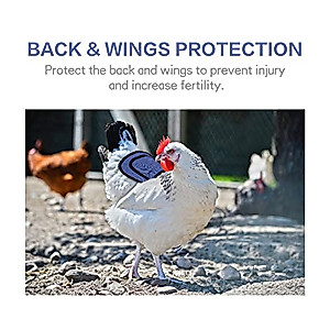 2 Pieces Premium Chicken Saddles Feather Wing Protector Adjustable Straps Suit Small, Medium and Large Hens Birds Protector for Back and Sides