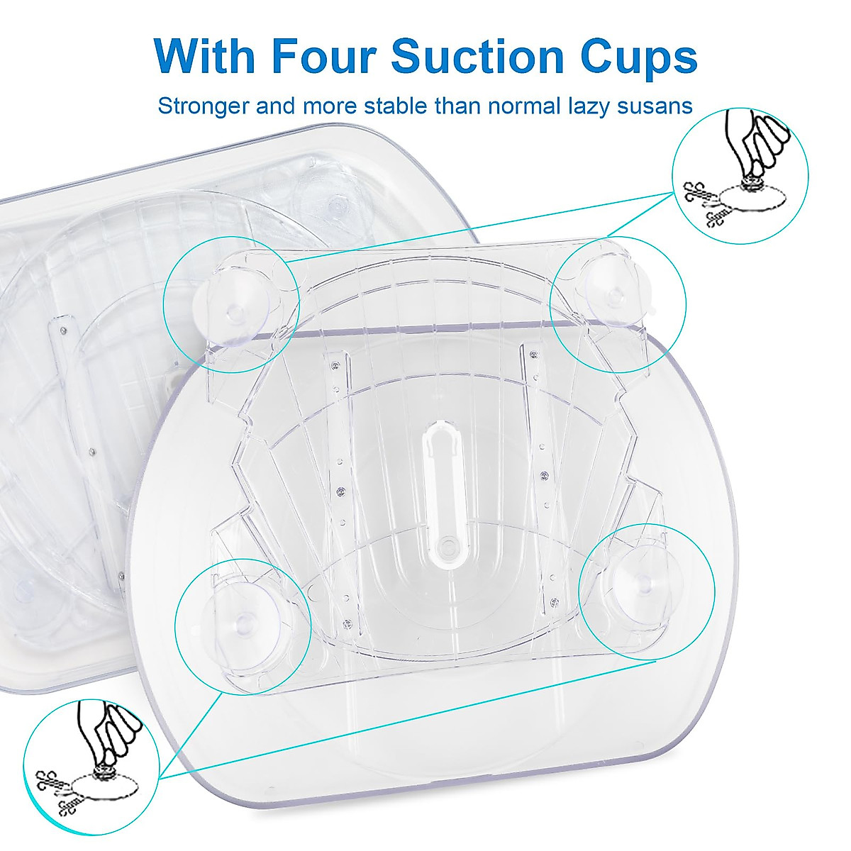 SAMTURUI Lazy Susan Turntable Organizer for Fridge, 360° Rotating, Lazy Susan Spice Storage for Cabinet, Refrigerator, Pantry, Kitchen, Table, Bathroom, Countertop