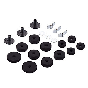 (21 Pieces) Cymbal Replacement Accessories, Cymbal Felts Hi-Hat Clutch Felt Hi Hat Cup, Felt Cymbal Sleeves with Base Wing Nuts, Washer, Sleeves and Base Wing Nuts Replacement for Drum Set
