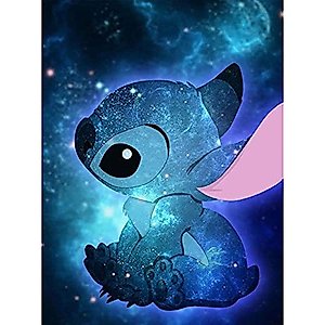 FILASLFT Stitch Diamond Painting, Diamond Art Stitch, Diamond Painting Kits for Adults, Diamond Painting Stitch Gem Art Craft DIY Home Wall Decor 12 x 16 inch (Galaxy Stitch Diamond Painting)