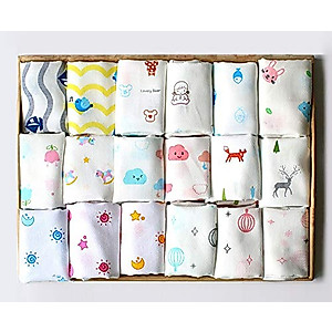Angel-in-Moms [15 Packs] Natural Cotton 100% Soft Muslin Jacquard Embossed Gauze Handkerchief, Face Washcloth, Makeup Towel, Wide 14 x 14 inch, Scandinavian Pattern Bath Towel(Iceland Star Blue)