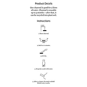 Tosa Binchotan Charcoal Water Purifying Sticks for Great-Tasting Water, Three 6 in Sticks - Each Stick Filters up to 2 Liters of Water