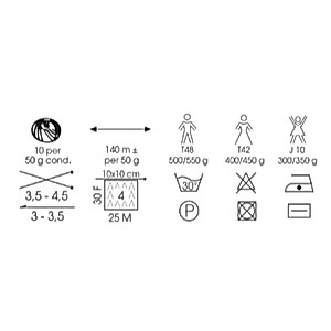 BABY SETA Mondial in 50 g and 140 m balls (Grey (98))