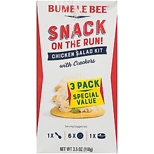 Bumble Bee Snack on the Run Chicken Salad with Crackers Kit, Ready to Eat, Spoon Included - Shelf Stable & Convenient Protein Snack, 3.5 Ounce (Pack of 3)