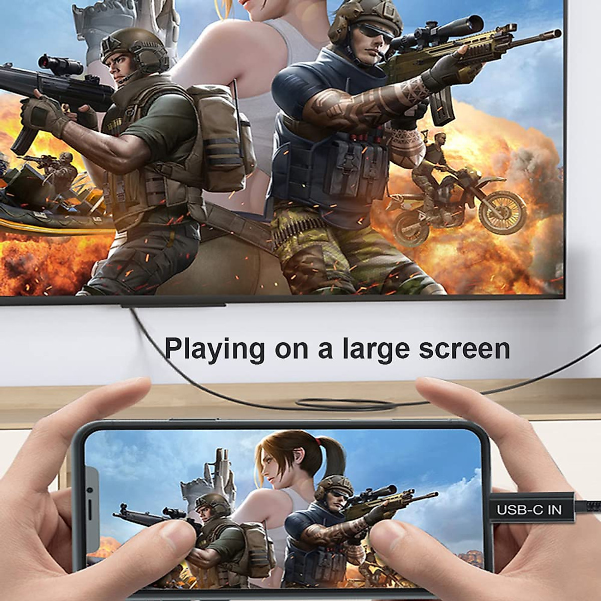 QCEs USB C to HDMI Cable 8K 6.6Ft, Unidirectional Type C to HDMI 2.1 Cable 8K 4K HDR Thunderbolt 3/4 to HDMI Compatible with iPhone 15, MacBook Pro/Air, iMac, XPS, Galaxy S23