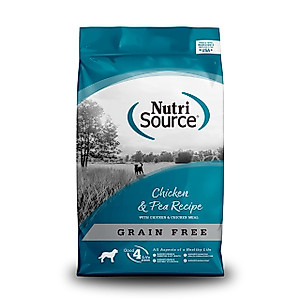 NutriSource Grain Free Dry Dog Food, Chicken and Peas, 26LB