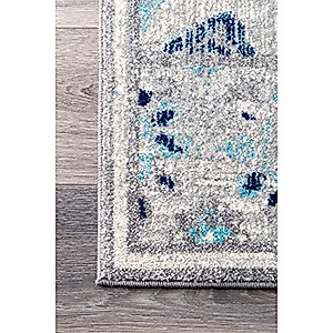 nuLOOM Kiyoko Vintage Floral Area Rug, 5 ft x 7 ft 5 in, Blue