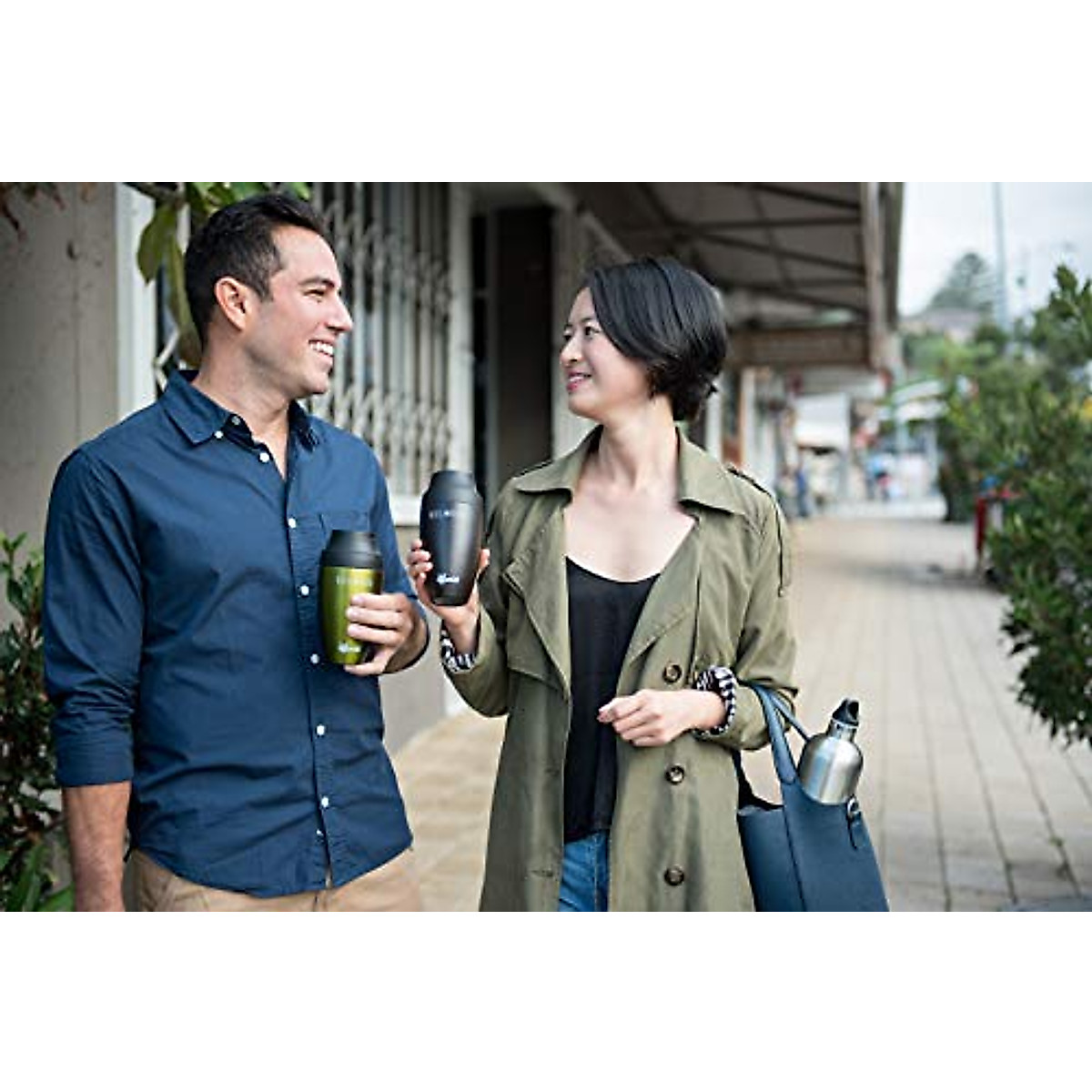 Cheeki Travel Coffee Mug, Insulated Stainless Steel Cup(350 ml/12 oz); Thermal Traveler Coffee Cup w/Pop-Up Lid, BPA-Free Spill-Proof Metal Coffee Tumbler, Reusable Portable Hot and Cold Flask