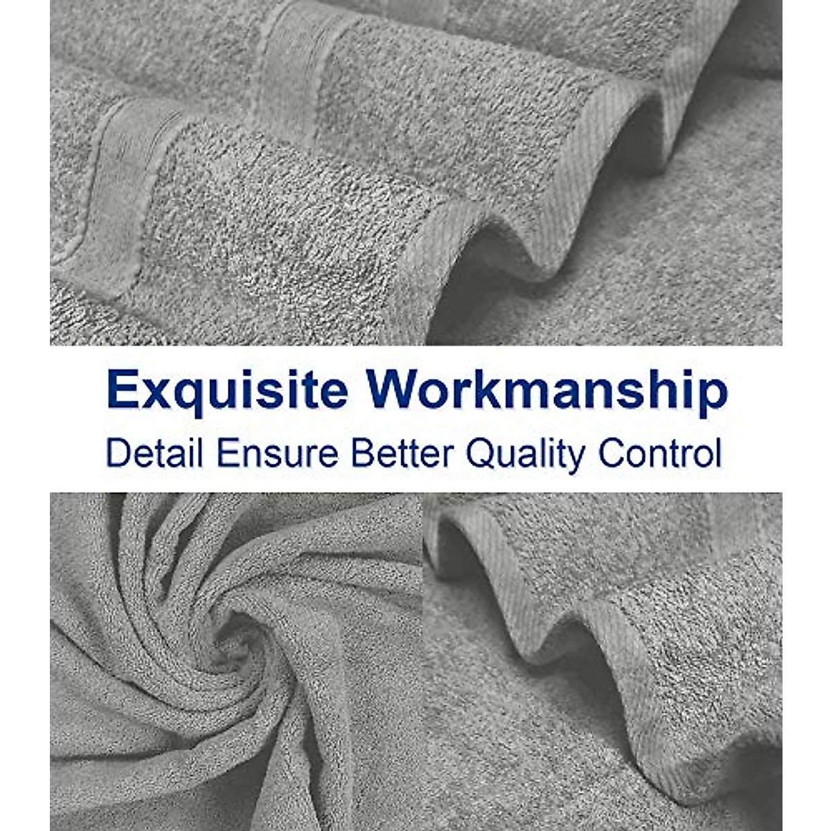 Lavish Touch 400 GSM 100% Cotton 4 Pack Bath Sheets Set 30x60, Premium Quick Drying Quality Towel Sets for Bathroom, Ultra Soft Highly Absorbent Machine Washable, 4 Bath Sheets Light Grey