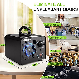 ROMECH Ozone Generator 30,000mg/h, High Capacity Ionizer Air Purifier Ozone Odor Eliminator for 4000sq.ft. Home, Basement, Kitchen (Black)