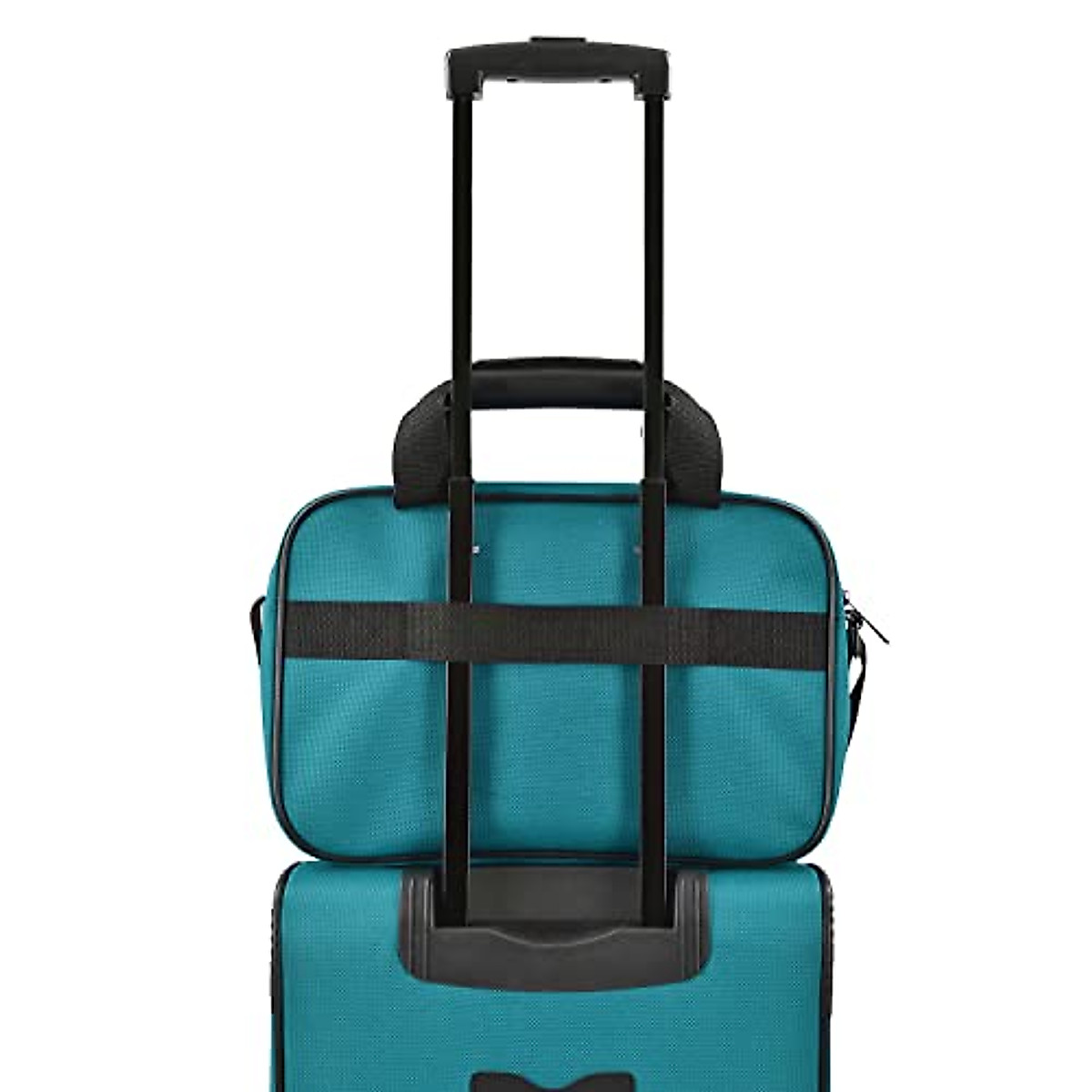 U.S. Traveler Rugged Fabric Expandable Carry-on Luggage Set, Teal, 4 Wheel