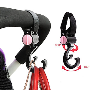 Baby Stroller Hooks, 4 Pack of Multi Purpose Hooks Adjustable Hanger Mommy Bag Hooks for Hanging Diaper Bags,Purse,Stroller Organizer
