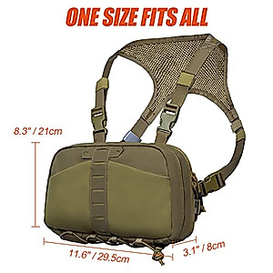 FEIWOOD GEAR Chest Pack Tactical Chest Bag with Concealed Pistol Holster for Hunting Shooting Fishing Camping
