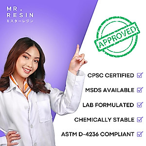 UV Resin - Mr. Resin 1kg Crystal Clear UV Epoxy Resin for Crafts, Jewelry Making, Keychains, Molds, Doming, Rock Painting - Fast Curing with UV Lamp, LED, and Sunlight