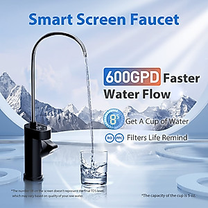 Lamon R1PRO Reverse Osmosis Water Filter System, NSF/ANSI 42 Certified RO System Under Sink, Free Mineral Filter, Smart Faucet, 2:1 Pure to Drain, Reduces TDS
