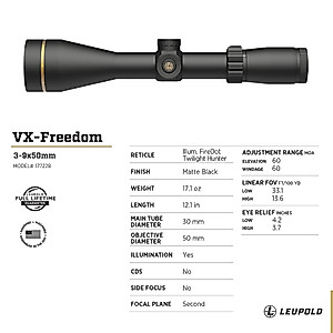 Leupold VX-Freedom 3-9X50 (30mm) Illum. FireDot Twilight Hunter Reticle Riflescope