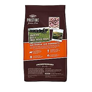 Castor & Pollux Pristine Grain Free Dry Dog Food Grass-Fed Beef & Sweet Potato Recipe with Raw Bites - 4 lb Bag