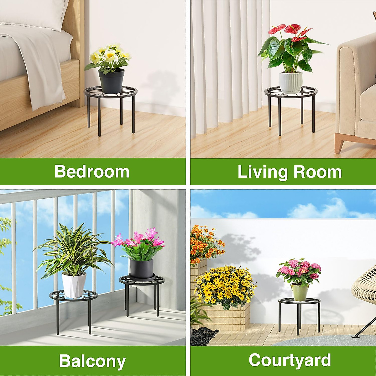 bussdis 1 PCS Plant Stand-6.69IN Small Plant Rack, Heavy Duty Flower Pot Stands, Plant Pot Shelf Anti-rust Potted Plant Holder for Room Indoor and Outdoor Gardens.