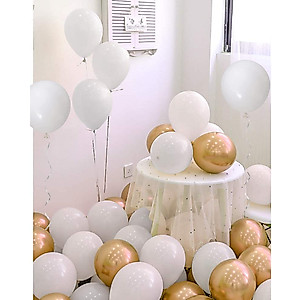 White Balloons Latex Party Balloons - 60 Pack 12 inch White Matte balloons Round Helium Balloons for White Theme Wedding Birthday Party Backdrop Decorations Holiday Celebration Graduation Decorations