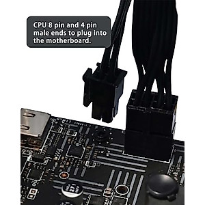 COMeap 8 Pin to 4 Pin CPU Power Adapter, CPU 8 Pin Female to CPU 8 Pin ATX 4 Pin Male Converter Extension Cable for Motherboard 9.5-inch(24cm)