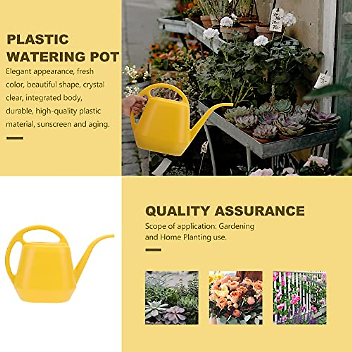 Housoutil 1pc Long Spout Watering Can Mouth Plastic Watering Pot Mister Spray Bottle Watering Can with Handle Plant Watering Can Water Pot for Plants Beach Kettle Handheld Pp