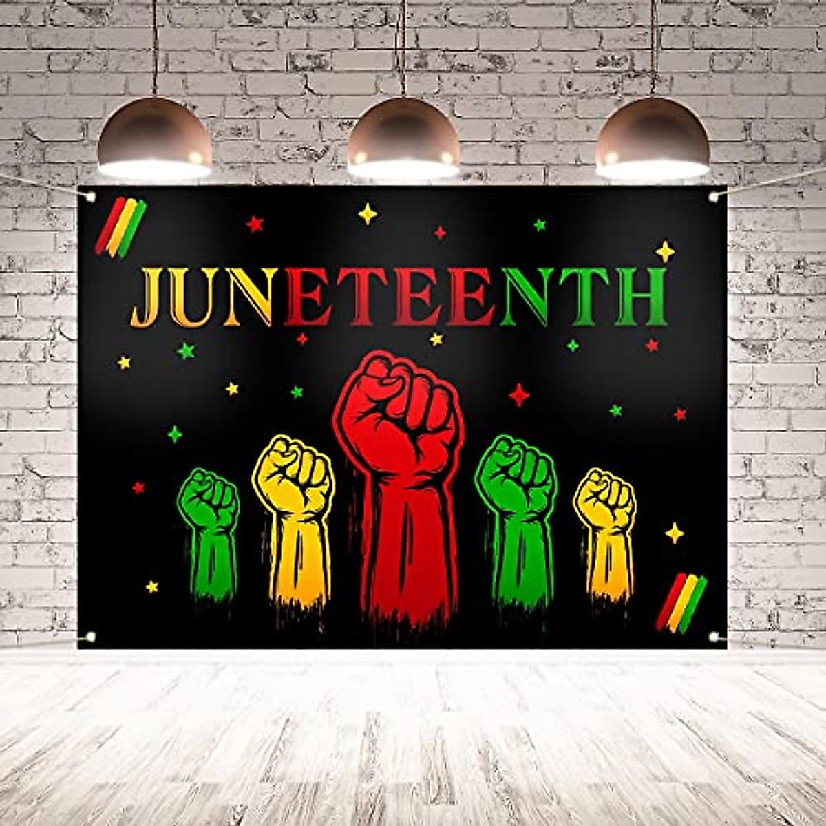 Pudodo Juneteenth Background Banner African American Independence Day Black Liberation Freedom Photography Wall Hanging Party Decoration