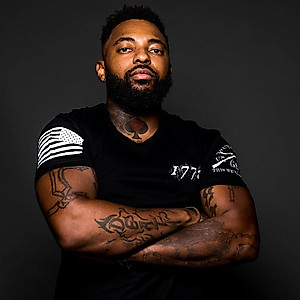 Grunt Style 1776 Flag Men's T-Shirt (Black,Large)