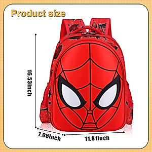 Licputalch Kids School Backpack for Kids Boys Girls, Waterproof Red Backpack for 4-6-8-10-12