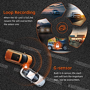 Dash Cam Front and Rear, 4K/2K Full HD Dash Camera for Cars, Built-in WiFi GPS, Free 64GB SD Card, 170° Wide Angle Dashboard Camera Recorder, Night Vision, Voice Notification,WDR, 24H Parking Mode