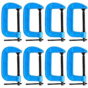 HOZEON 8 PCS 4 Inch C Clamp Set, Heavy Duty G-Clamps with 4-Inch Jaw Opening Sliding T-Bar Handle for DIY Carpentry Woodwork Building