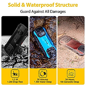 Ulefone Rugged Smartphone, Armor 15 Rugged Phone Built in TWS Earbuds, 11GB+128GB, 6600mAh, Android 12, 13MP Wide-Angle Lens, 16MP Front Camera, NFC, Headset-Free, Face Unlock + Fingerprint ID, Red