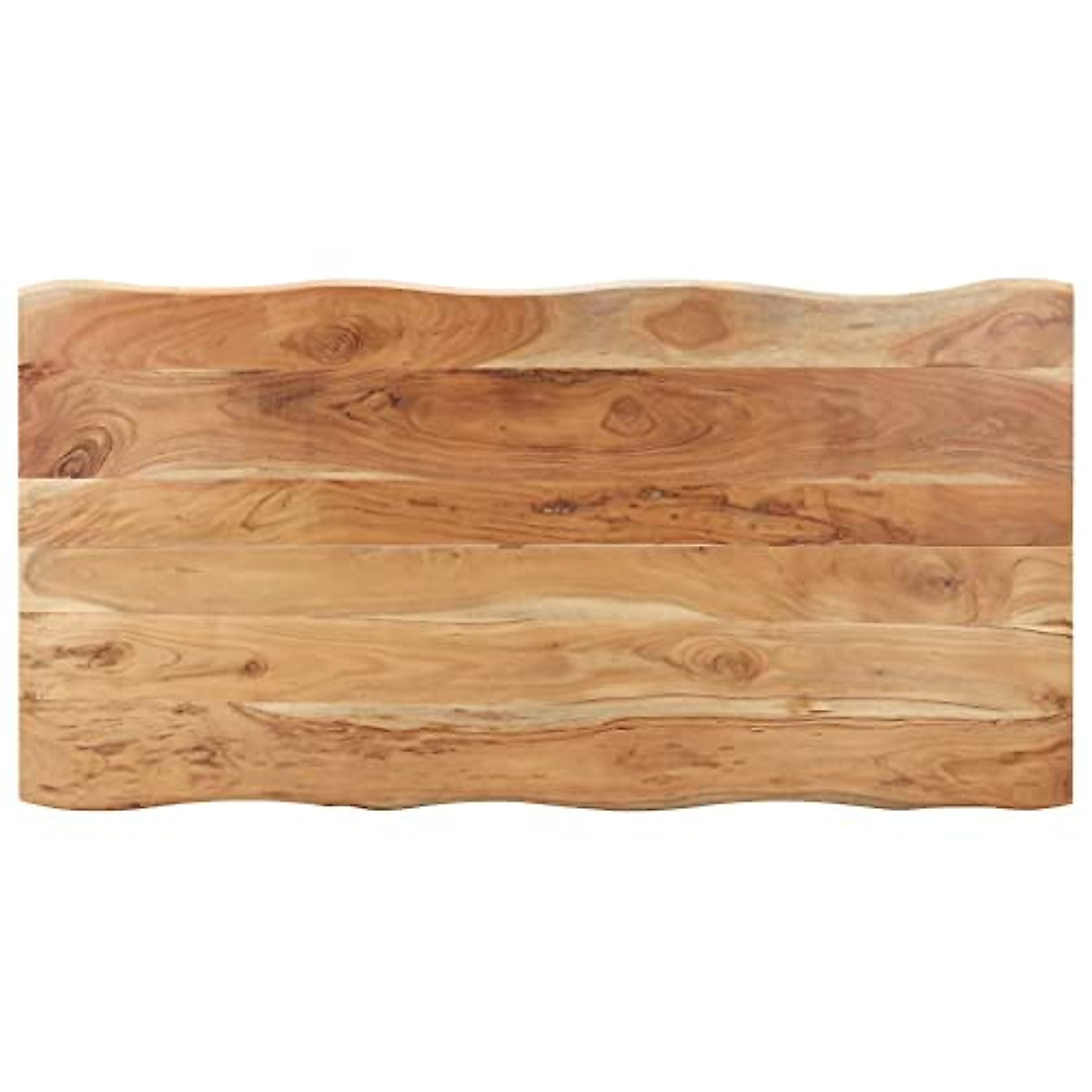 YAFF 63-Inch Dining Table, Solid Wood Dining Table with Steel Legs, Rustic Natural Finish Kitchen Desk, Easy Assembly, Natural & Black