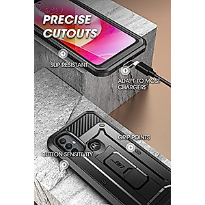 SUPCASE Unicorn Beetle Pro Series Case for Moto G Power 2022, Full-Body Rugged Belt Clip & Kickstand Case with Built-in Screen Protector (Black)