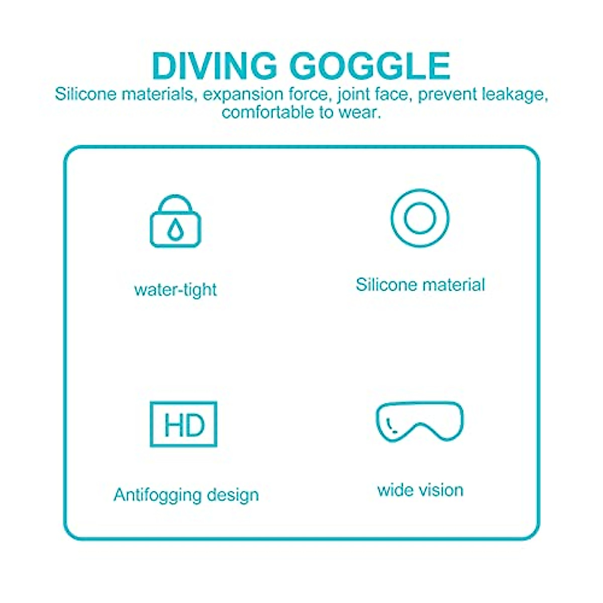 BESPORTBLE Single Lens Snorkel Retro Oval Glass Silicone Scuba Dive Anti- Fog Anti- Leak Wide Vision Diving Swimming Goggles for Men Women