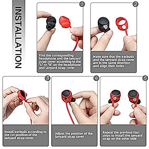 SUIHUOJI for Sony WF-1000XM4 Strap, Soft Silicone Special Anti-Skid Design Sports Anti Lost Strap Lanyard Accessories Compatible with Sony WF-1000XM4 Neck Rope Cord(Black)