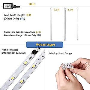 11.8 inch 10 Tubes 240 LED Meteor Shower Raindrop Lights with Timer Function Cascading Lights LED Icicle Lights Falling Raindrop Lights for Holiday Party Wedding Christmas Tree Decoration (Blue)