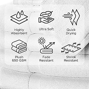 Villa Celestia Premium Wash Cloth 100% Cotton White Wash Clothes for Body and Face-Soft & Luxury Cloths for Washing Face, Face Towels for Bathroom 650 GSM Wash Cloths,Pack of 6 (12"X12")