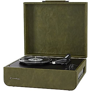 Crosley CR6255A-FG Mercury Vintage 3-Speed Bluetooth in/Out Turntable with Built-in Speakers, Forest Green